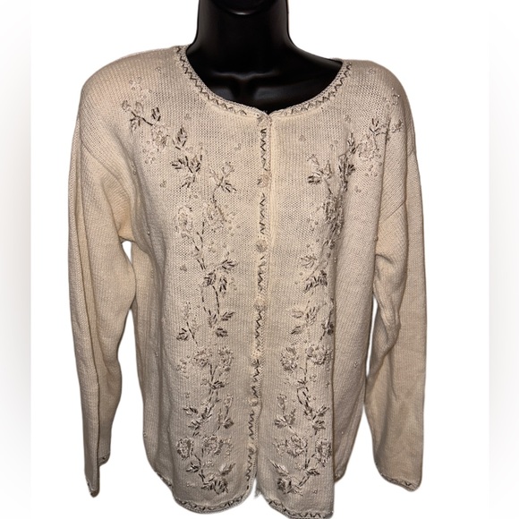 Tiara International | Sweaters | Vintage Tiara International Cream ...